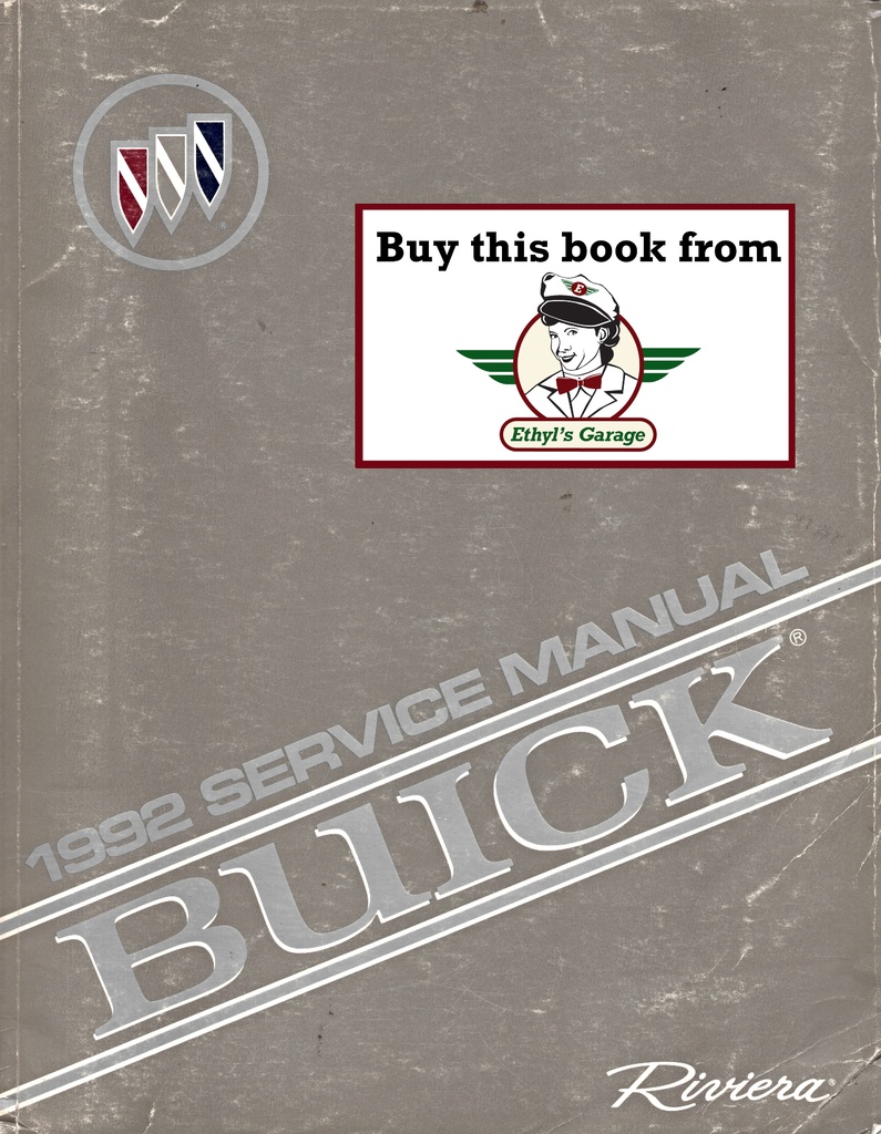 1992 Buick Riviera OEM Shop Service Repair Manual